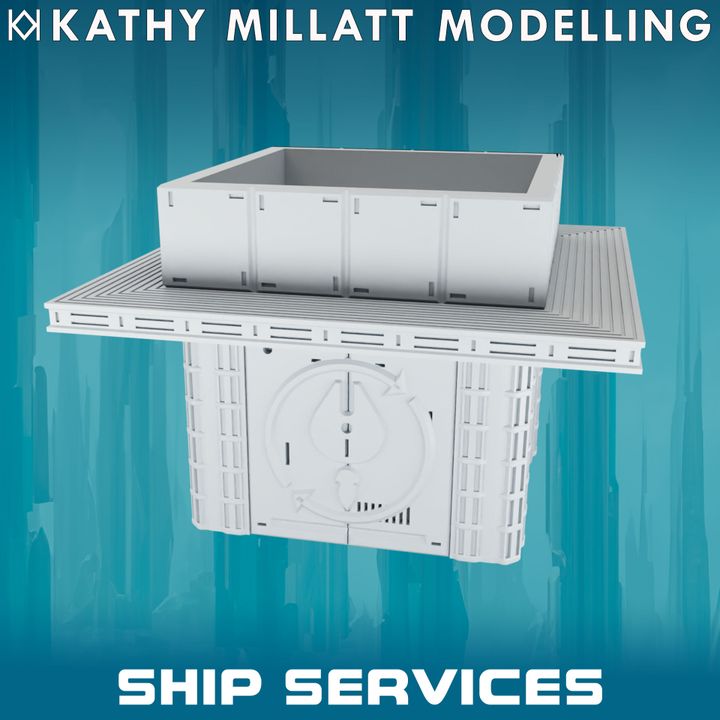 3D Printable Ship Services Building - Modular or Easy Print Complete ...