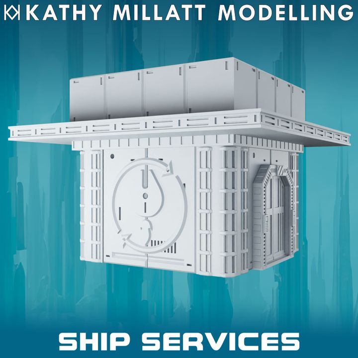3D Printable Ship Services Building - Modular or Easy Print Complete ...