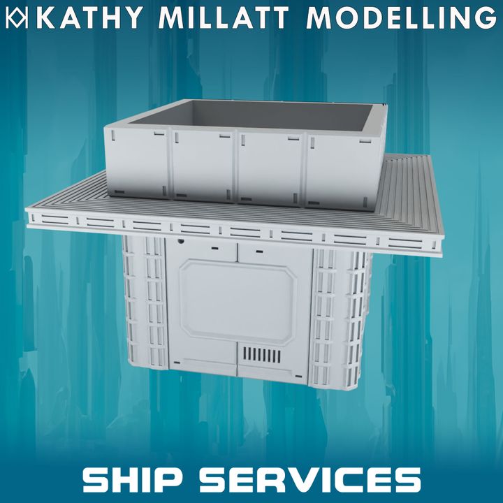 3D Printable Ship Services Building - Modular or Easy Print Complete ...