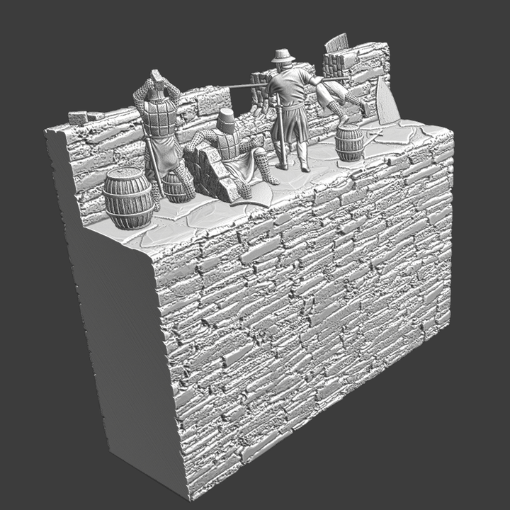 3D Printable Medieval castle wall defense diorama by Northern Crusades ...
