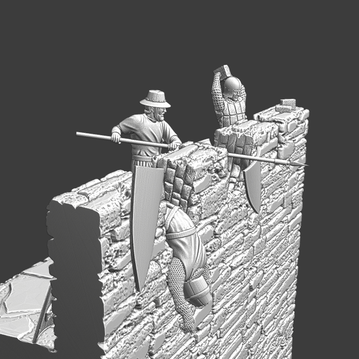3D Printable Medieval castle wall defense diorama by Northern Crusades ...