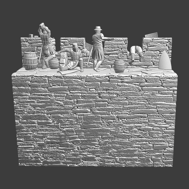 3D Printable Medieval castle wall defense diorama by Northern Crusades ...