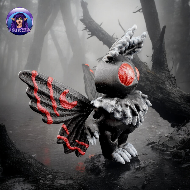 3D Printable Chibi Cryptids - Mothman by MysticSaige