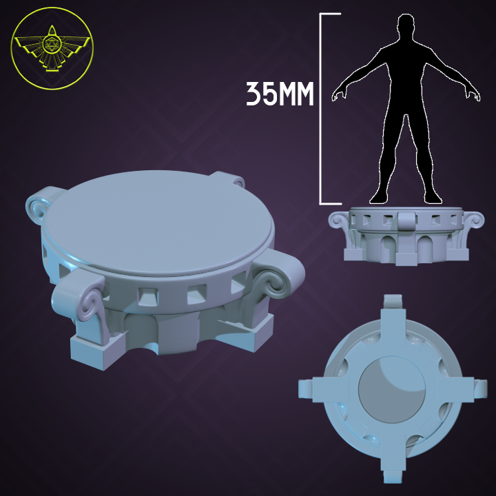 3D Printable Marble Column Base by Art Crow Tabletop