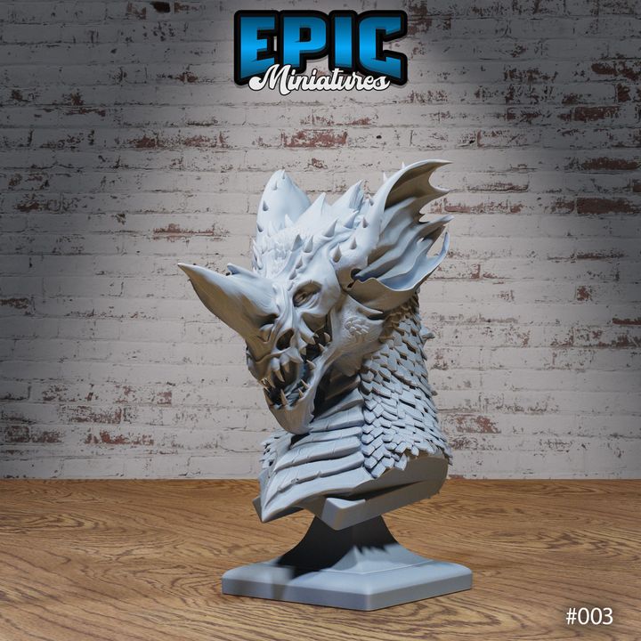 3D Printable Blue Dragon Bust / Drake Decoration / Collectible Monster ...