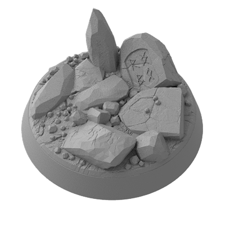 3D Printable Base_Runes - 25mm by MiniMakersFR
