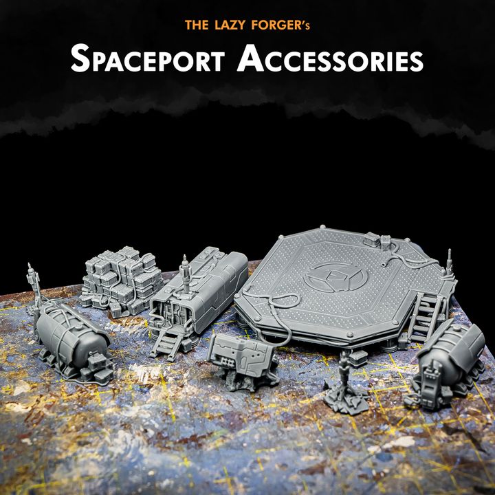 3D Printable Spaceport Accessories by The Lazy Forger