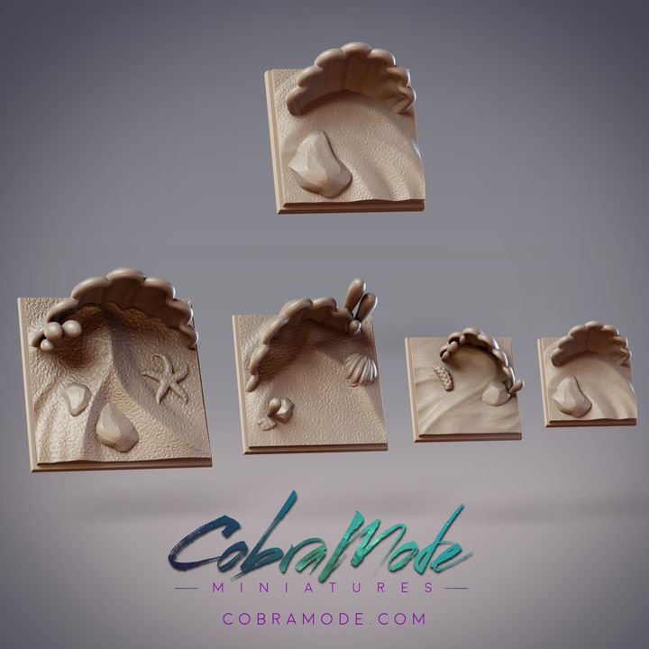 3D Printable Clamshell Square Base Pack (4pcs) by CobraMode