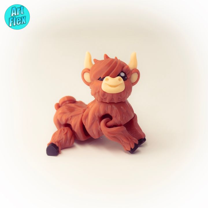 3D Printable Flexi Highland Cow STL and 3MF by ArtFlex