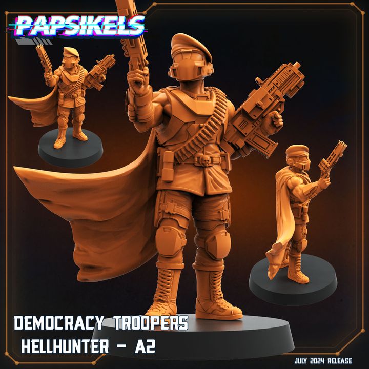 3D Printable DEMOCRACY TROOPER HELLHUNTERS by PAPSIKELS MINIATURES