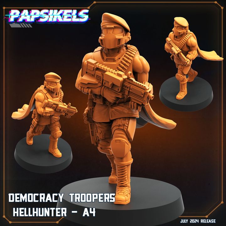 3D Printable DEMOCRACY TROOPER HELLHUNTERS by PAPSIKELS MINIATURES