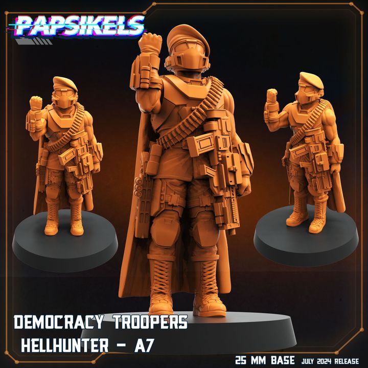 3D Printable DEMOCRACY TROOPER HELLHUNTERS by PAPSIKELS MINIATURES