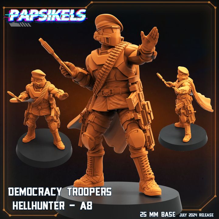 3D Printable DEMOCRACY TROOPER HELLHUNTERS by PAPSIKELS MINIATURES