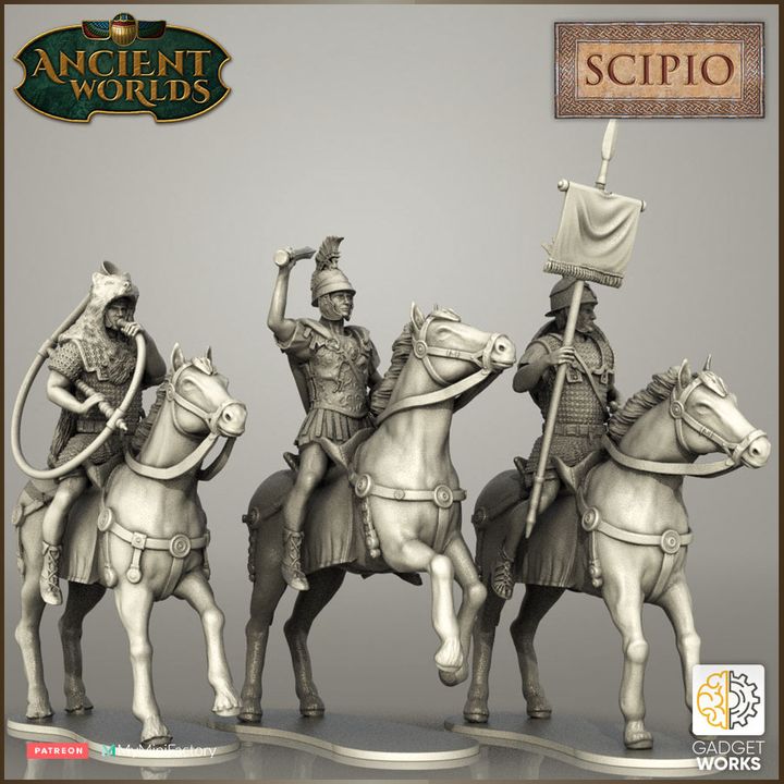 3D Printable 28mm Republican Roman Consular Command mounted by Gadgetworks