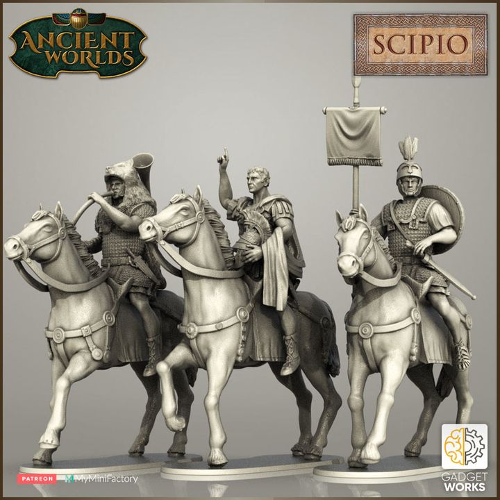 3D Printable 28mm Republican Roman Consular Command mounted by Gadgetworks