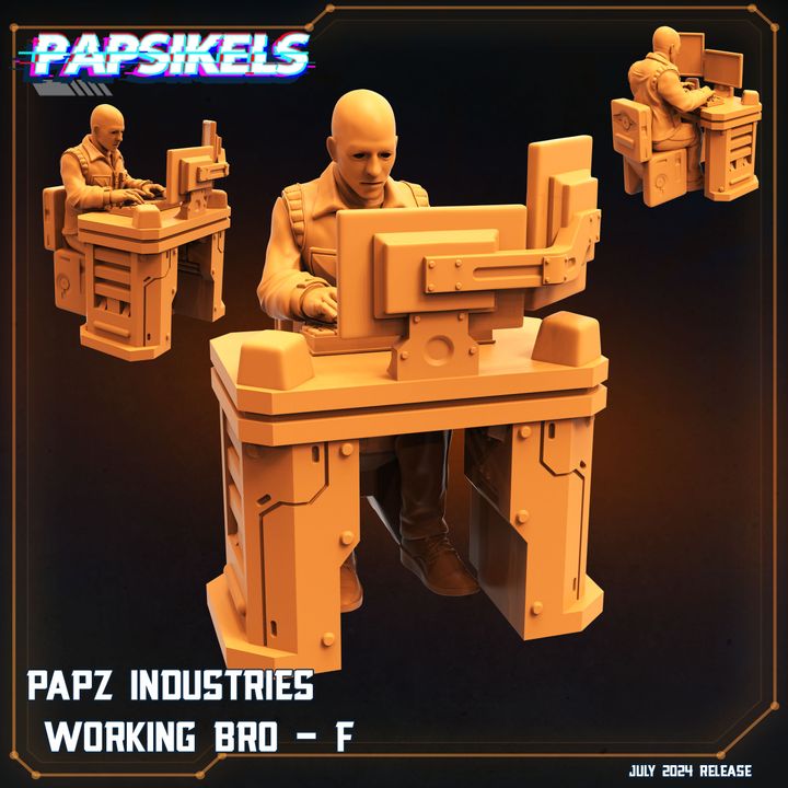 3D Printable PAPZ INDUSTRIES WORKING BROS SET 2 by PAPSIKELS MINIATURES