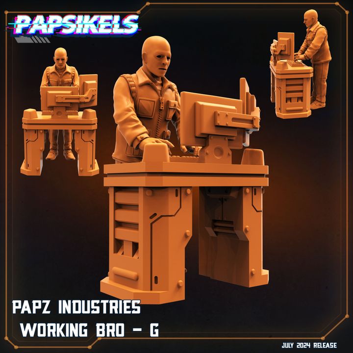 3D Printable PAPZ INDUSTRIES WORKING BROS SET 2 by PAPSIKELS MINIATURES