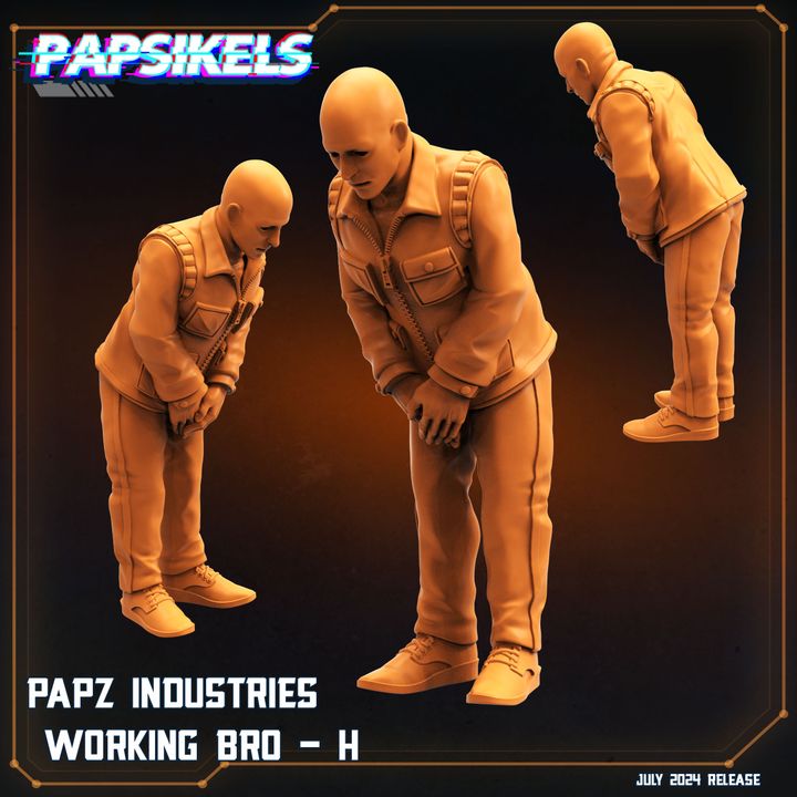 3D Printable PAPZ INDUSTRIES WORKING BROS SET 2 by PAPSIKELS MINIATURES