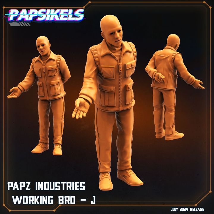 3D Printable PAPZ INDUSTRIES WORKING BROS SET 2 by PAPSIKELS MINIATURES