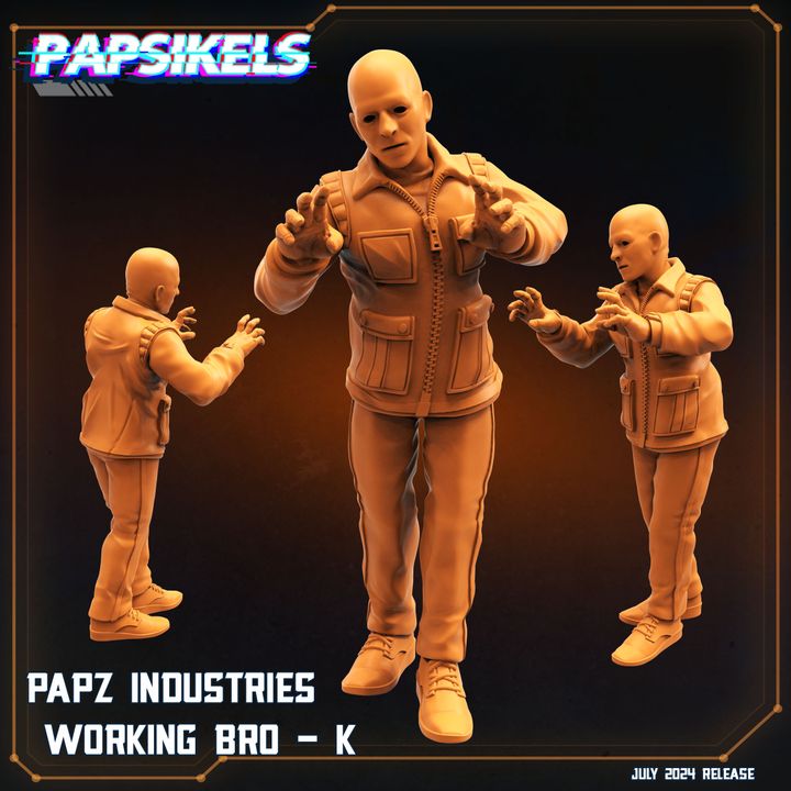 3D Printable PAPZ INDUSTRIES WORKING BROS SET 2 by PAPSIKELS MINIATURES