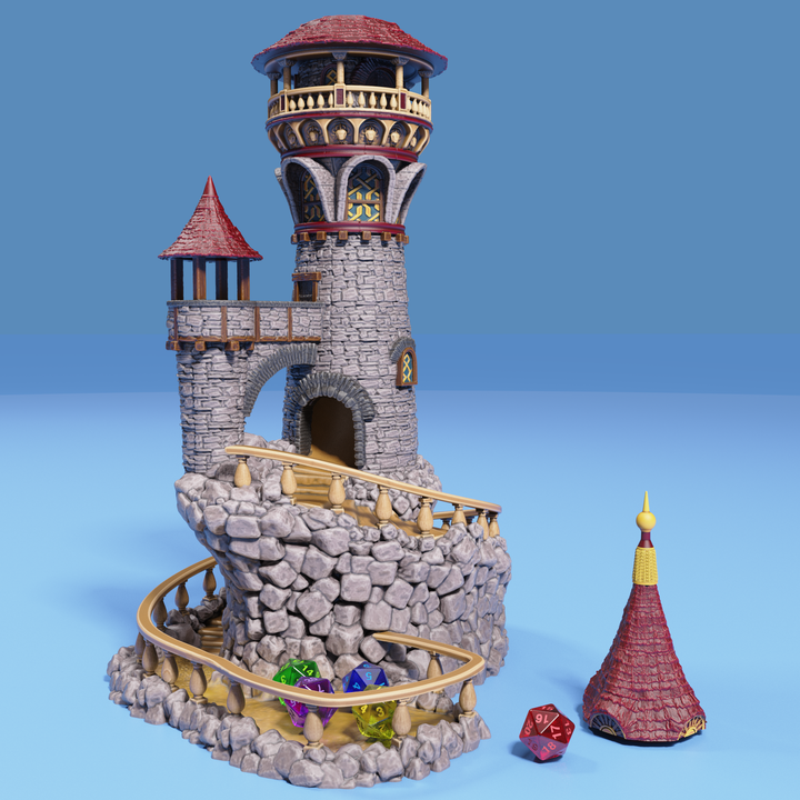 3D Printable Wizard Dice Tower / Random Outcome Tool / RPG Game Item ...