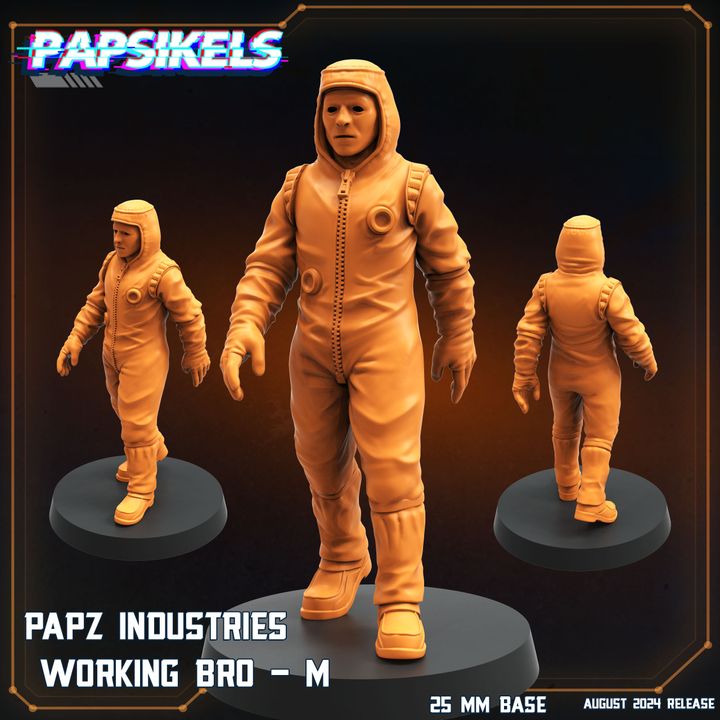 3D Printable PAPZ INDUSTRIES WORKING BROS SET 3 by PAPSIKELS MINIATURES