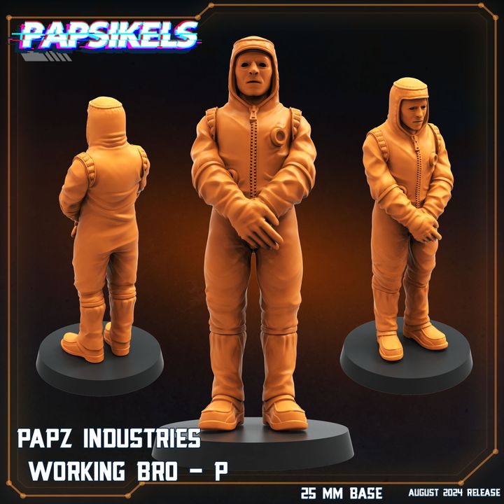 3D Printable PAPZ INDUSTRIES WORKING BROS SET 3 by PAPSIKELS MINIATURES