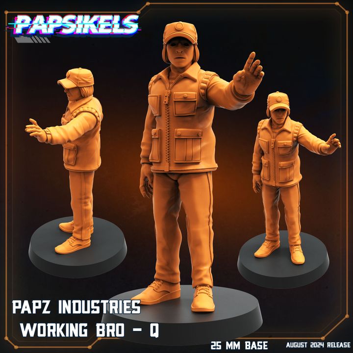 3D Printable PAPZ INDUSTRIES WORKING BROS SET 3 by PAPSIKELS MINIATURES