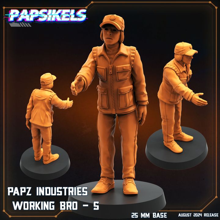 3D Printable PAPZ INDUSTRIES WORKING BROS SET 3 by PAPSIKELS MINIATURES