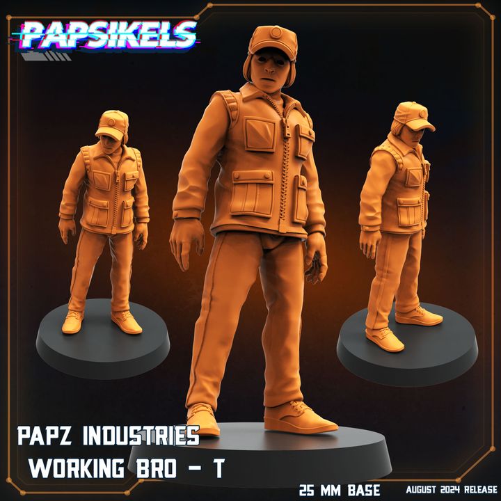 3D Printable PAPZ INDUSTRIES WORKING BROS SET 3 by PAPSIKELS MINIATURES