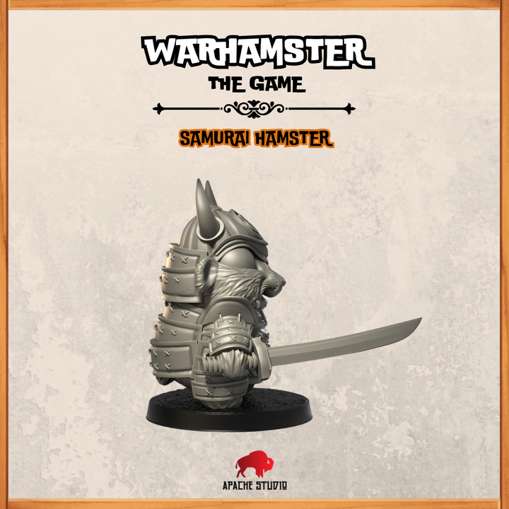 3D Printable Warhamster The Game: Samurai Hamster by Apache-Studio
