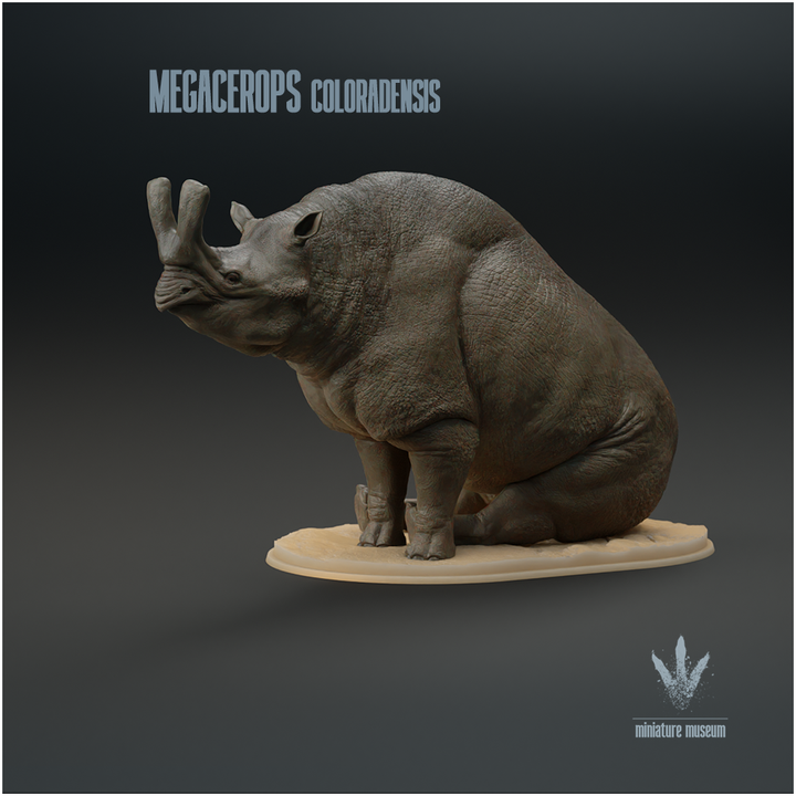 3D Printable Megacerops coloradensis : Sitting by Miniature Museum