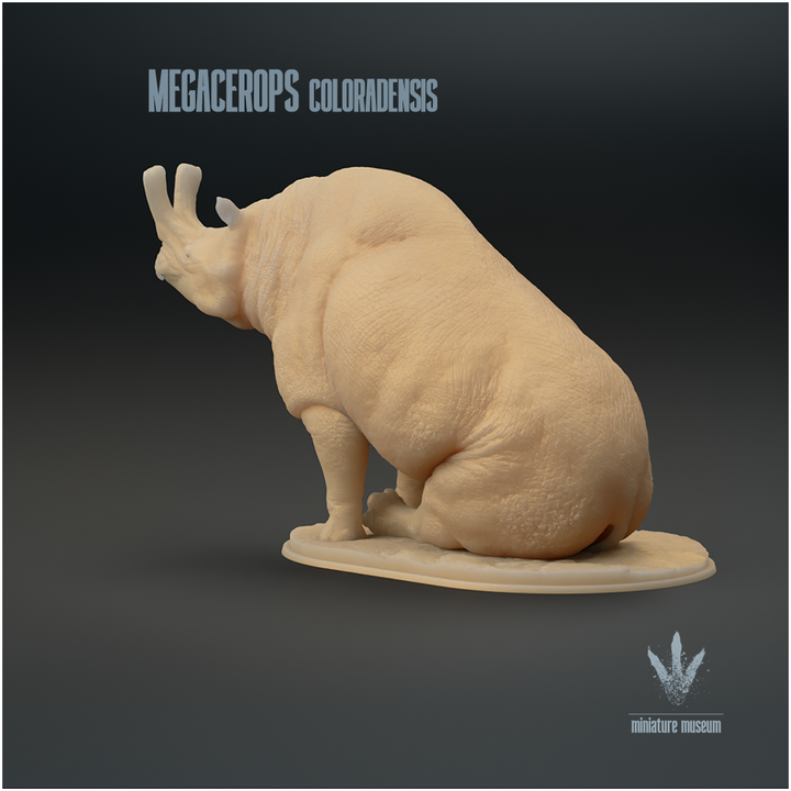 3D Printable Megacerops coloradensis : Sitting by Miniature Museum