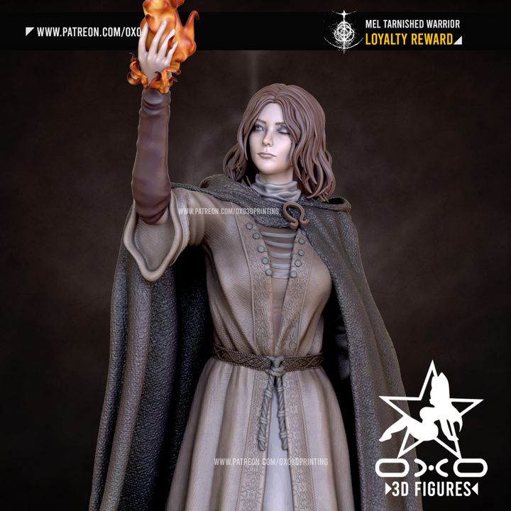 3D Printable Mel Tarnished Warrior Miniature Figure by OXO3D Figures