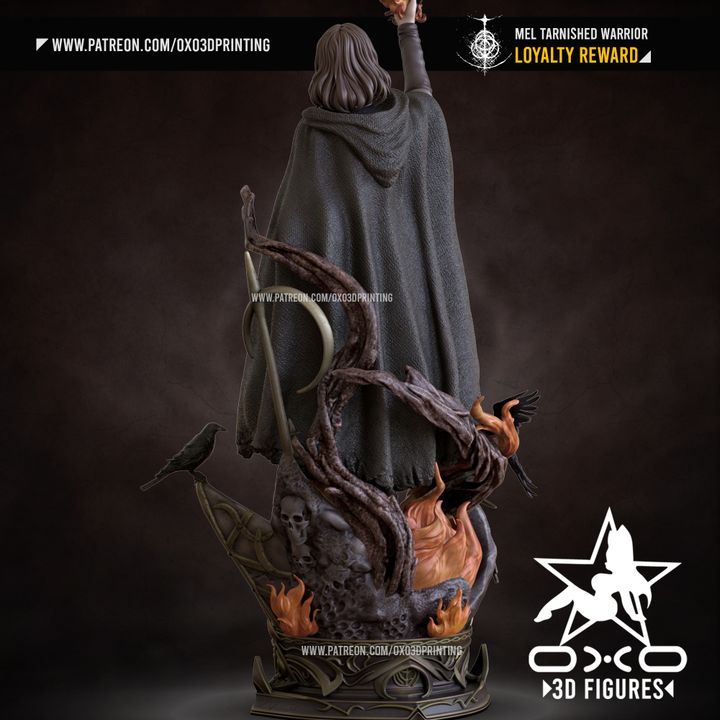 3D Printable Mel Tarnished Warrior Miniature Figure by OXO3D Figures