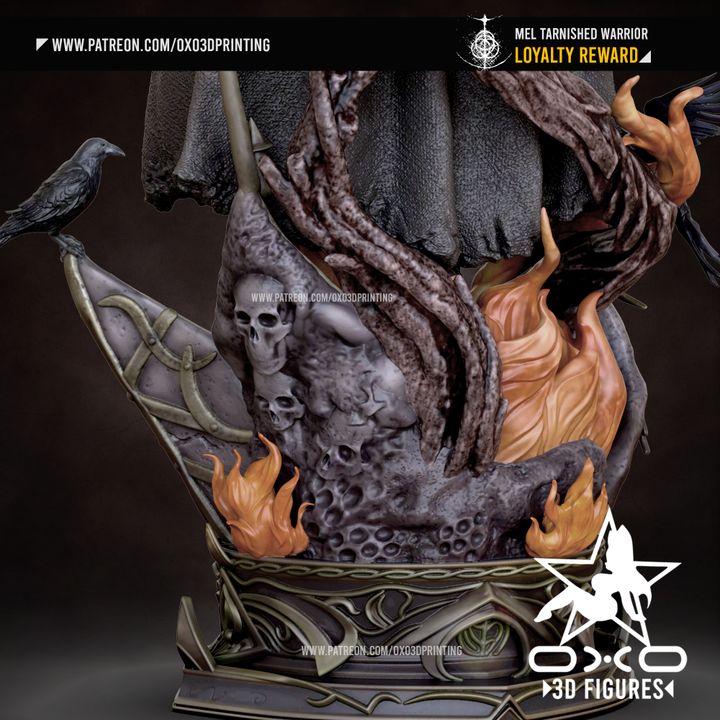 3D Printable Mel Tarnished Warrior Miniature Figure by OXO3D Figures