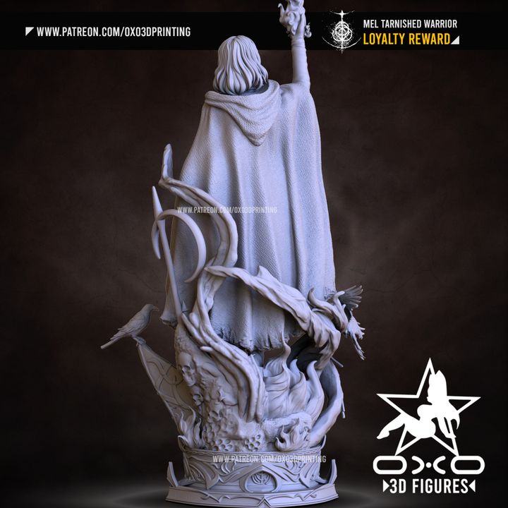3D Printable Mel Tarnished Warrior Miniature Figure by OXO3D Figures