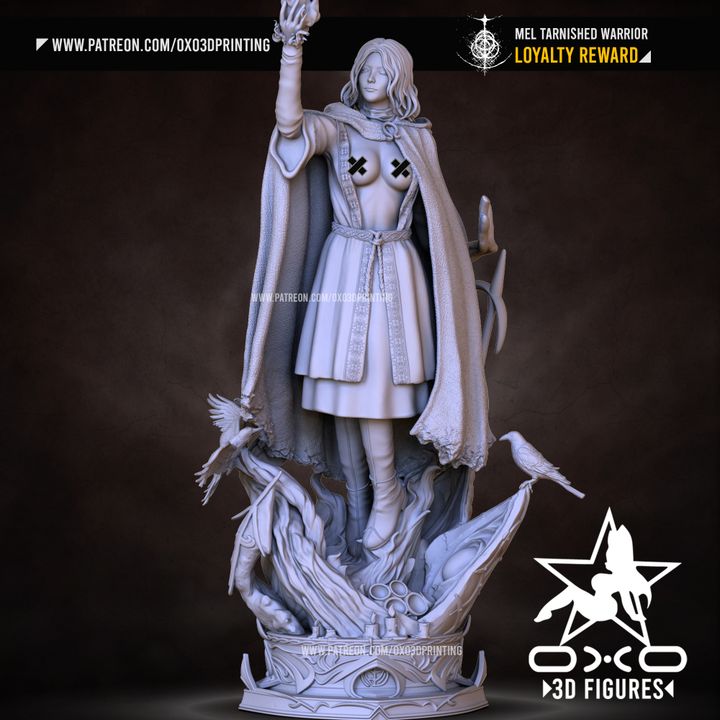 3D Printable Mel Tarnished Warrior Miniature Figure by OXO3D Figures