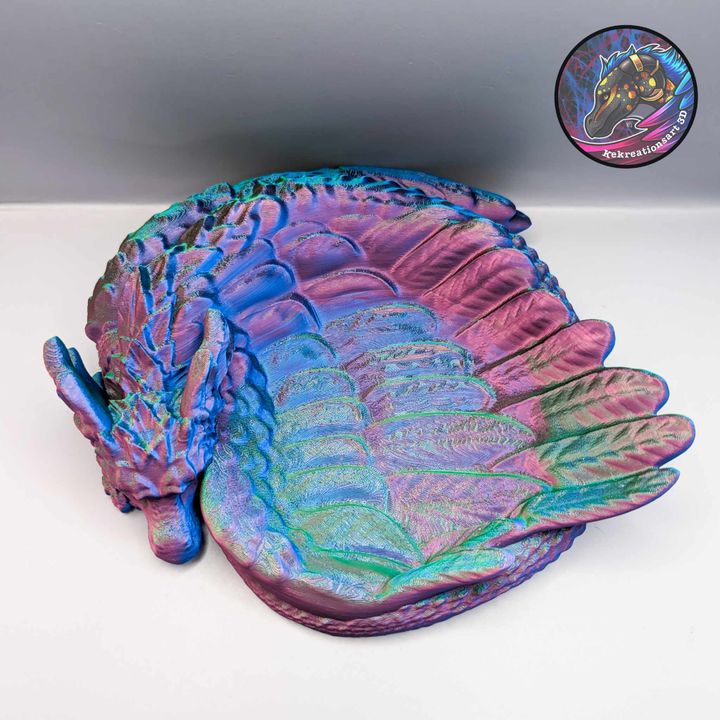 3D Printable Feather Dragon Key Tray by Kirsten M