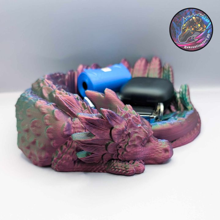 3D Printable Feather Dragon Key Tray by Kirsten M