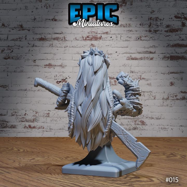 3D Printable Orc Lady Fighter Bust / Green Skin Warrior Decoration ...