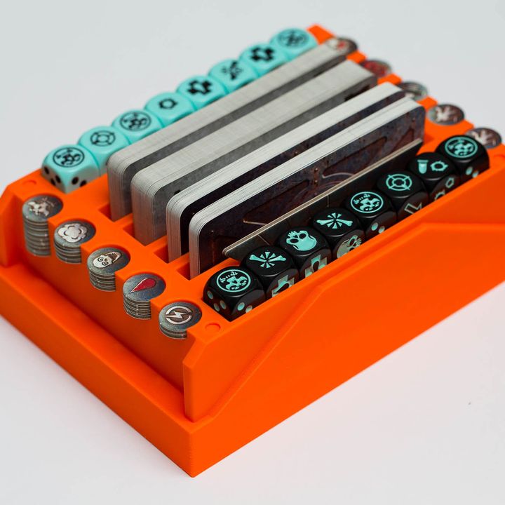 3D Printable Token, Card and Dice Holder: Necromunda Hive Secundus by Jim