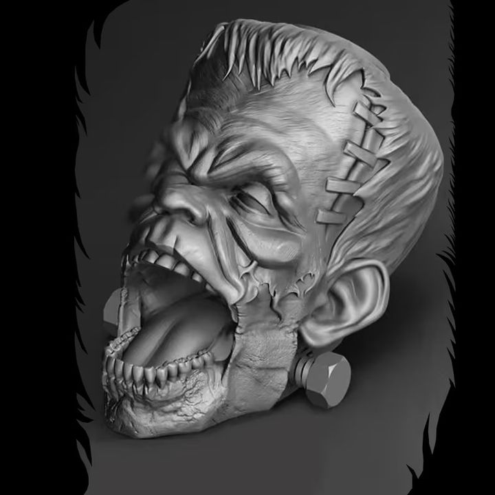 3D Printable Halloween Special Frankenstein Head Dice Tower - STL ...