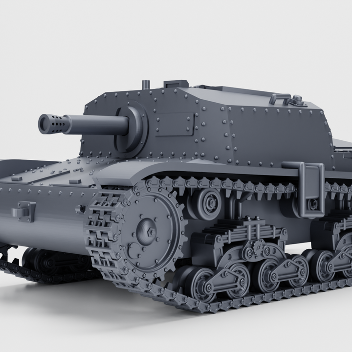 3D Printable Semovente da 75/18 SPG (Italy, WW2) by Wargame3d