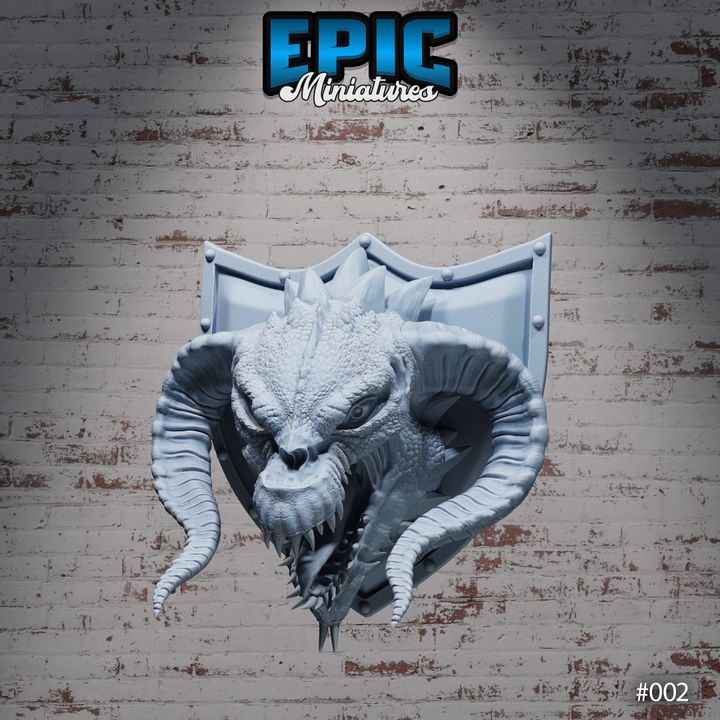 3D Printable Black Dragon Wall Trophy / Drake Decoration / Collectible ...