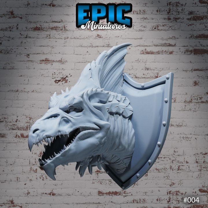 3D Printable White Dragon Wall Trophy / Drake Decoration / Collectible ...