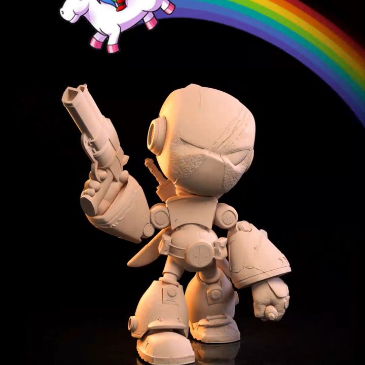 3D Printable Mech with a mouth, Deadpool bot by Scott Unruh