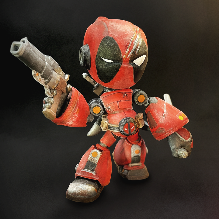 3D Printable Mech with a mouth, Deadpool bot by Scott Unruh