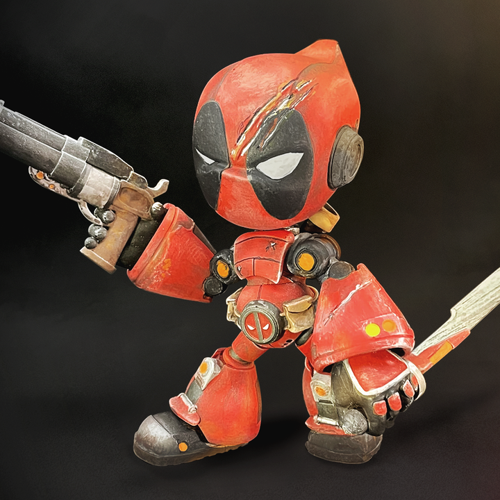 3D Printable Mech with a mouth, Deadpool bot by Scott Unruh