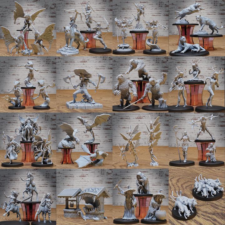 3D Printable Old Fables Set / Magical Creatures Collection / Fey ...